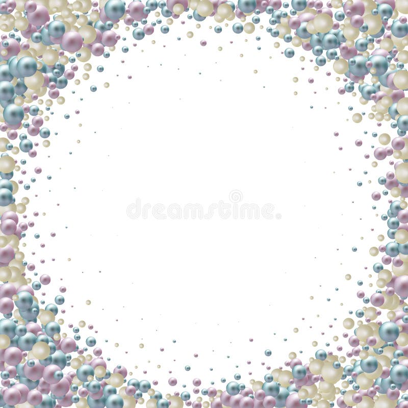 Frame Made of Colored Pearl Pearls. Festive Background. Eps 10 Stock ...