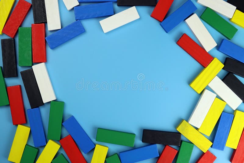 Frame Made of Colored Wooden Blocks, Bricks from a Children S Game ...
