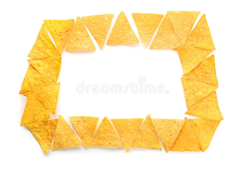Frame Made of Corn Chips on White Background Stock Image - Image of ...