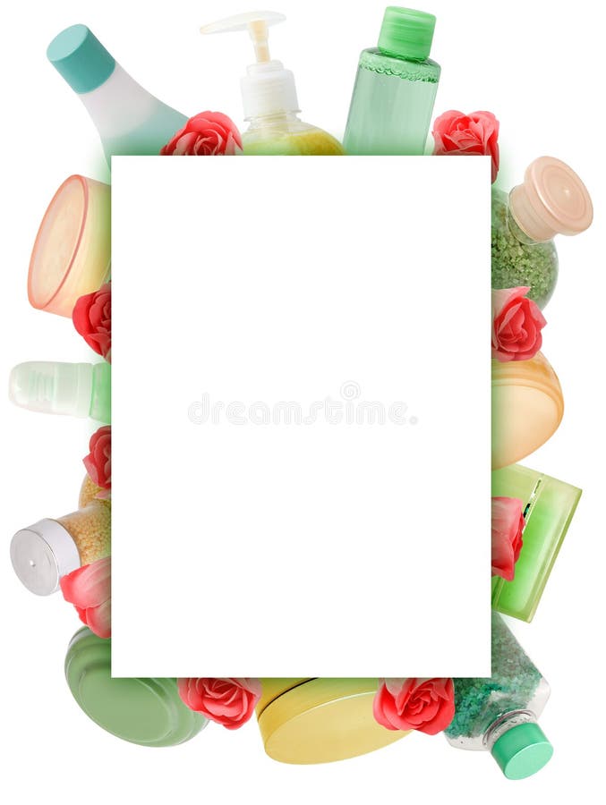 Frame made of cosmetics stock image. Image of perfume - 23438973