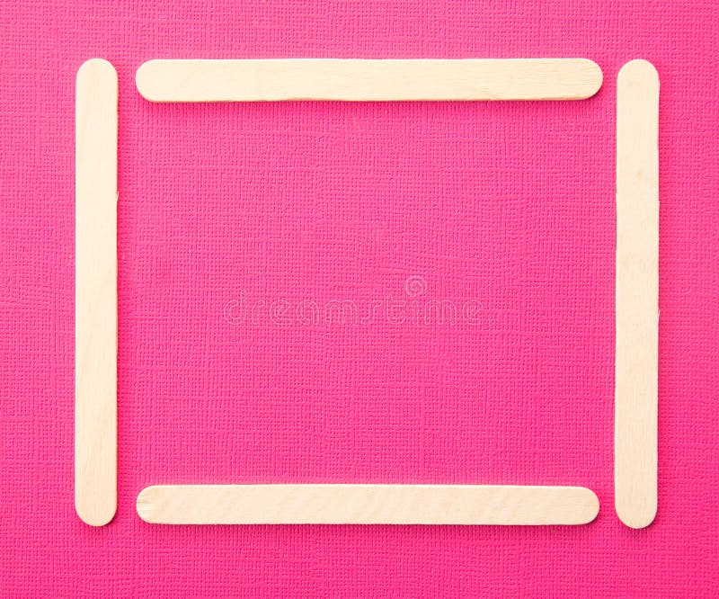 Pink Frame Made of Craft Sticks Stock Image - Image of couple, bright ...