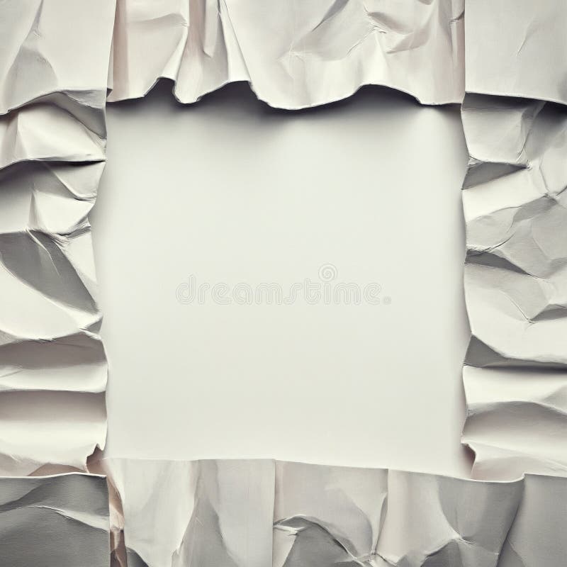 A Frame Made of Crumpled and Torn Paper with a Blank Center Stock Photo ...