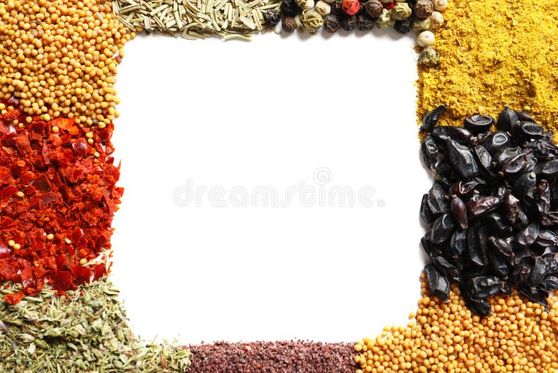 Frame Made of Different Aromatic Spices Stock Image - Image of cuisine ...