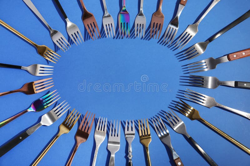 Forks with Different Tasty Ingredients for Fondue on White Background ...