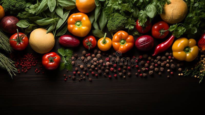 Frame Made of Different Vegetables Herbs and Spices with Copy Space ...