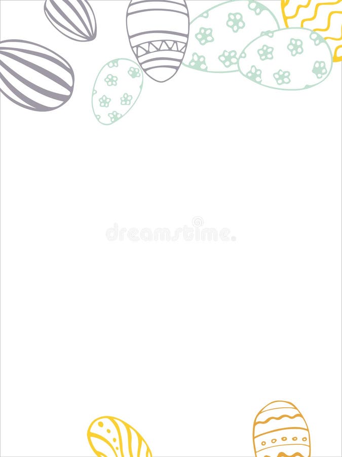 Frame Made of Elements for Easter. Traditional Easter Elements. Vector ...