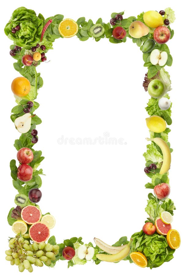 The Frame Made of Fruits and Vegetables Editorial Stock Image - Image ...
