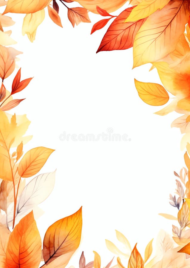 Frame Made of Intertwined Fall Foliage Watercolor Border Frame Stock ...
