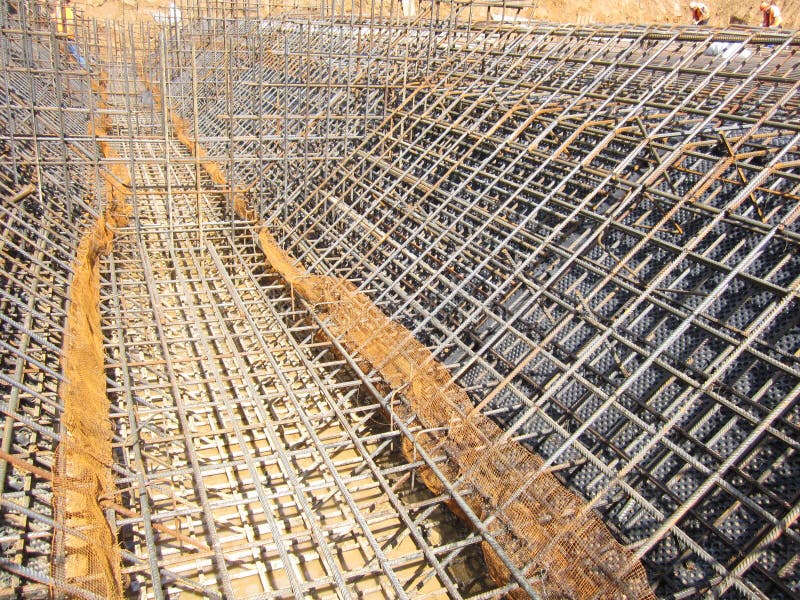 Frame Made of Iron Reinforcement for Pouring Concrete Stock Image ...