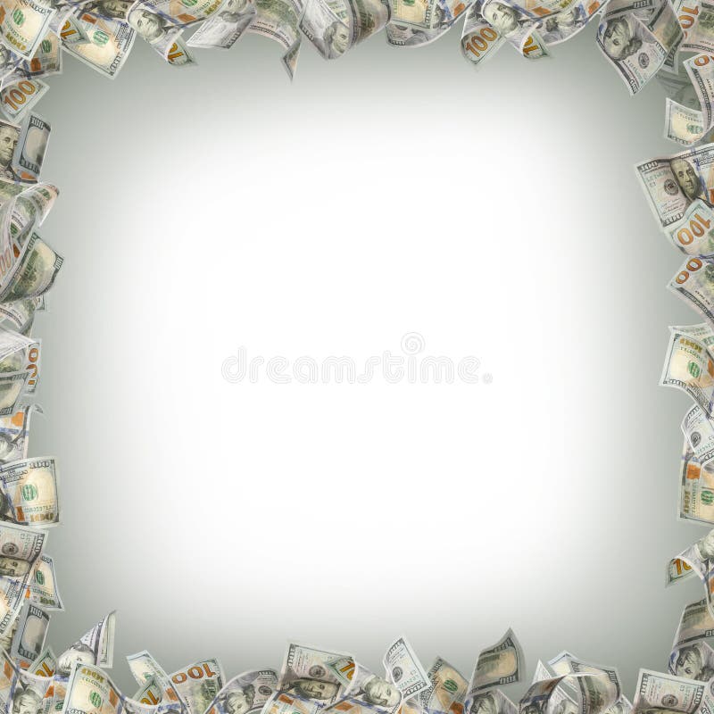 Frame Made of Money on Grey Background, Space for Text. Currency ...