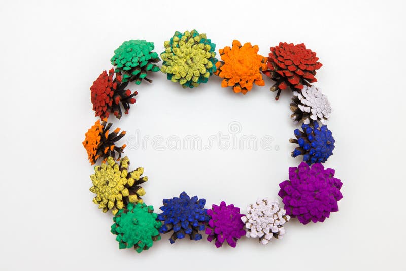 Frame Made of Painted Cone Pine Stock Photo - Image of growth, objects ...