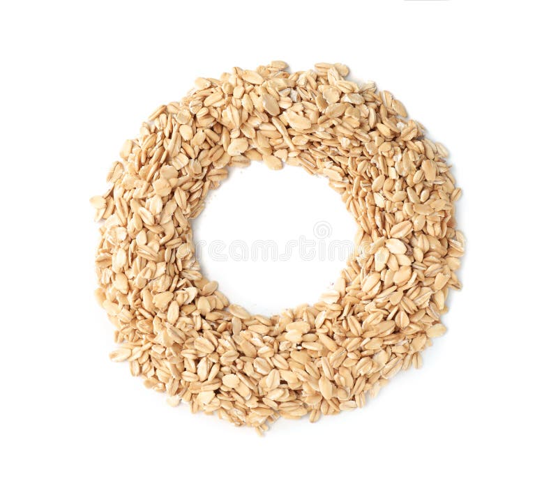 Frame Oatmeal and Wheat Ears on Burlap Background Stock Image - Image ...