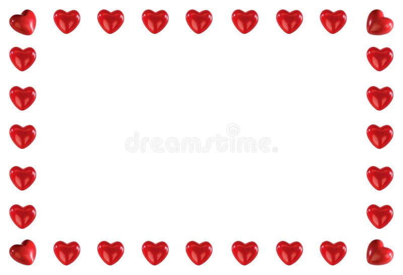 Frame made of red hearts stock illustration. Illustration of horizontal ...