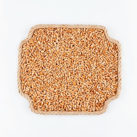 Frame Made of Rope with Wheat Lying on a White Background Stock Photo ...