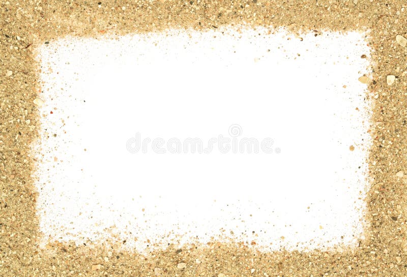 Frame Made of Sea Sand and Broken Shells, Isolated on White Background ...