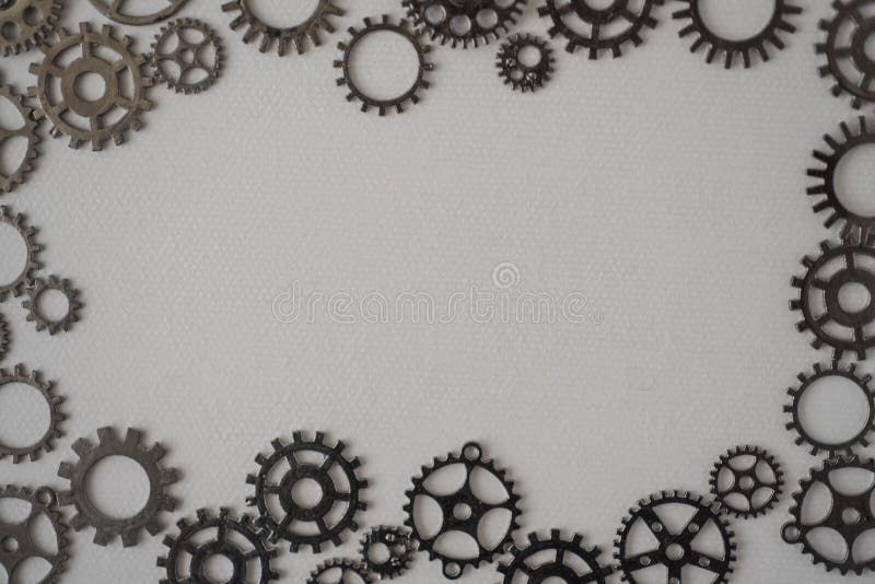 Frame Made Up with Cogs on a White Background Stock Illustration ...