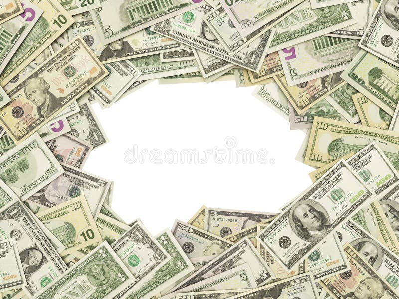 The Frame Made of US Dollars Bills. All Nominal Bills Both Sides Stock ...