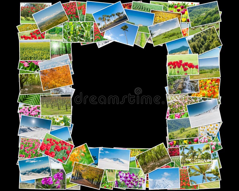 The Frame Made of Various Nature Photos Stock Photo - Image of concept ...