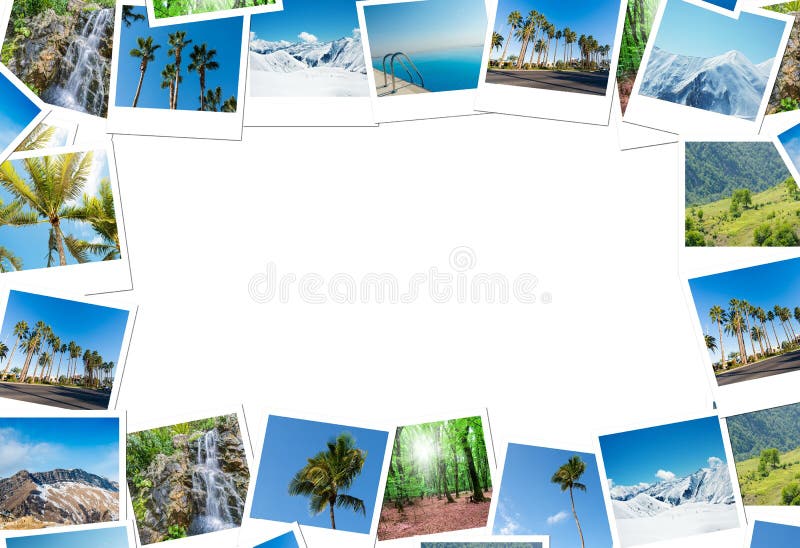 The Frame Made of Various Nature Photos Stock Photo - Image of ...