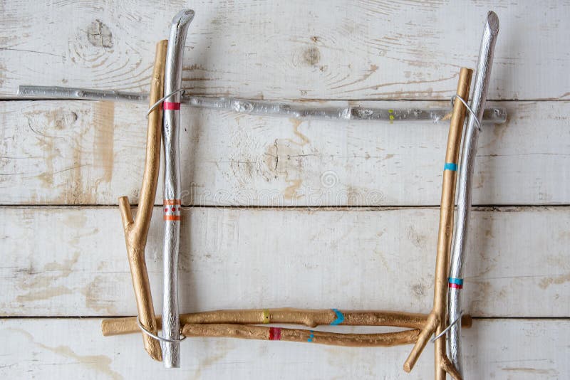 Frame Made of Wooden Branches Stock Photo - Image of care, spray: 76771082