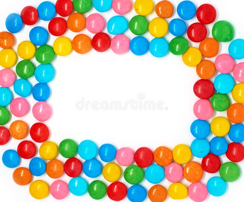 Frame of Many Colored Small Round Candies Stock Image - Image of fruity ...