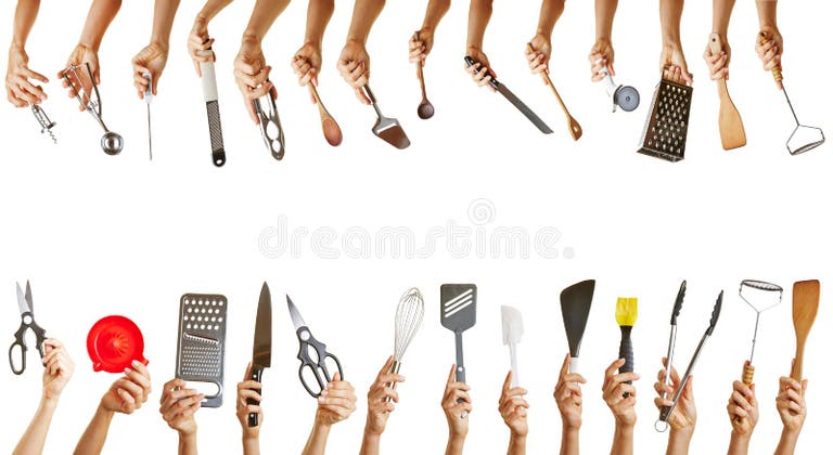 Frame with Many Kitchen Tools Stock Photo - Image of cooking ...