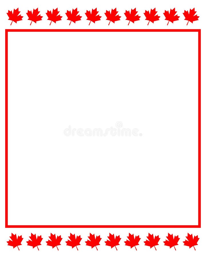 Canadian Flag Symbols Decorative Patriotic Red Border . Stock Vector ...
