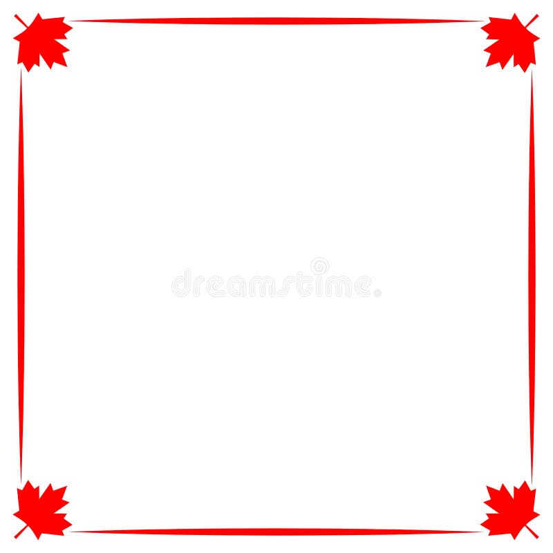 Canadian Day Maple Leaf Border Stock Illustration - Illustration of ...