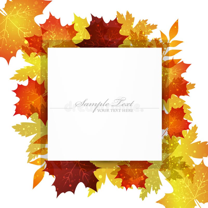 Frame with Maple Leaves Background Stock Vector - Illustration of ...