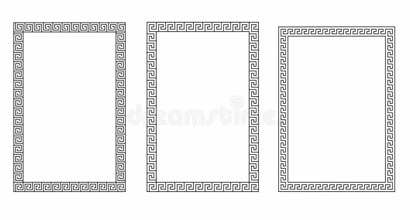 Frame with Ancient Greek Meander Pattern Stock Vector - Illustration of ...