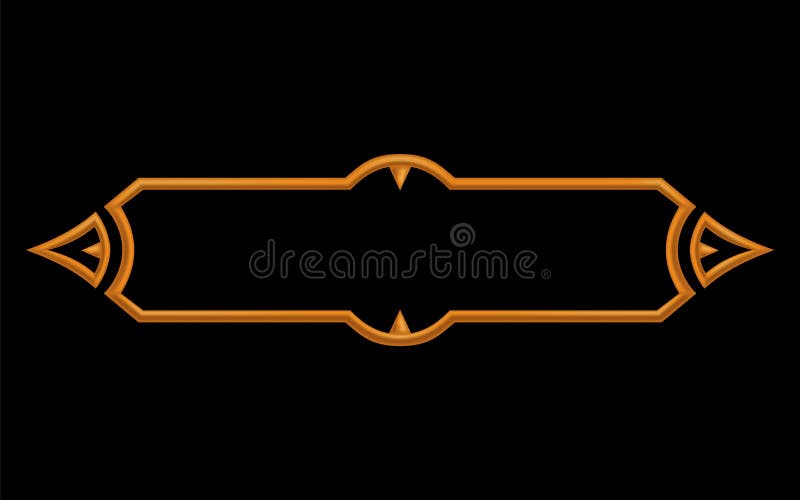 Frame Medieval Game Ui Metallic Title Banner Or Decorative Border Vector Assets For Web Or