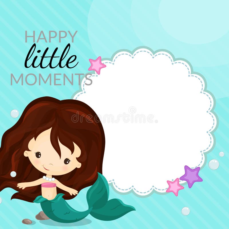 Frame with Mermaid and Place for Text Stock Vector - Illustration of ...