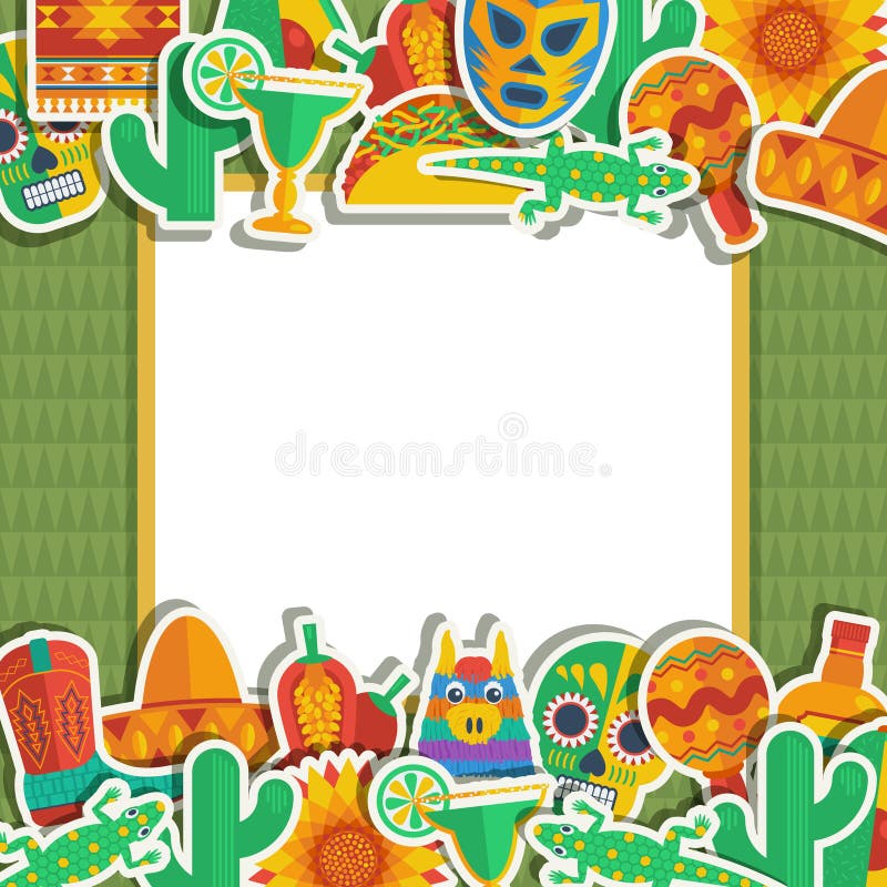 Frame mexicano ilustração do vetor. Ilustração de verde - 45948471