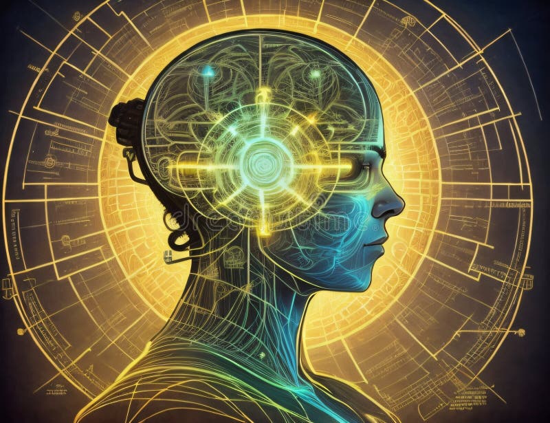 Frame of Mind. Composition of Human Face and Fractal Elements with ...