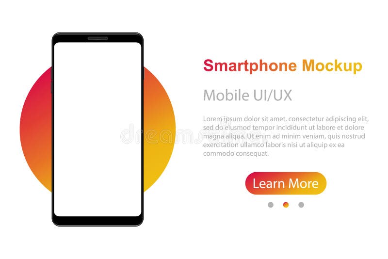Frame of Mobile Phone on Colored Background. Mockup Generic Device with ...