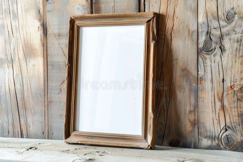 Frame Mockup, Distressed Barn Wall with Rustic Wooden Mockup Frame ...