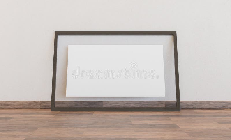 Frame mockup on the floor stock illustration. Illustration of gallery ...