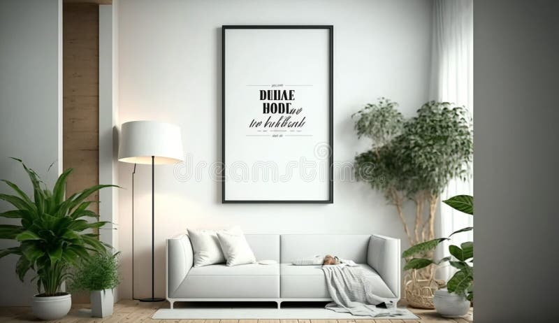 Frame Mockup in Modern Home Interior Generative Ai Stock Illustration ...