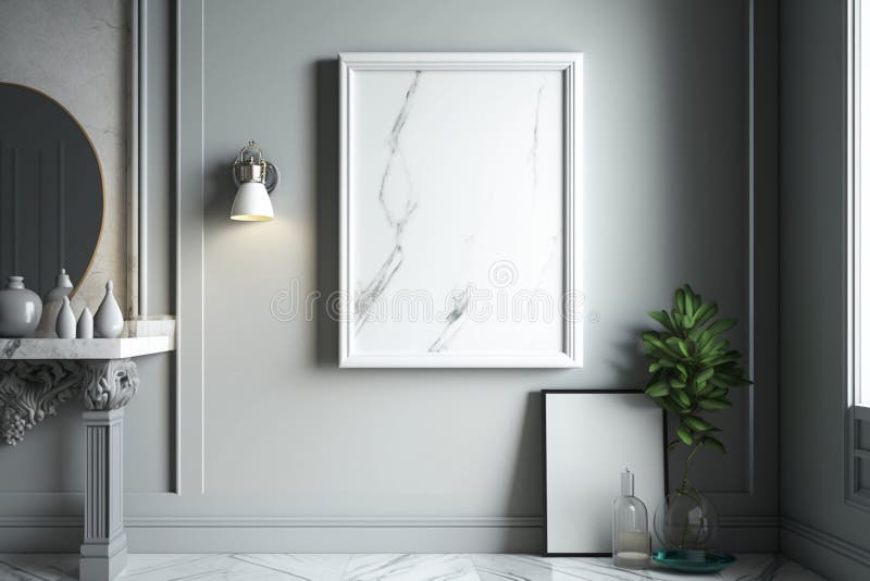Frame Mockup in Modern Scandinavian Interior. Template for Design. Mock ...