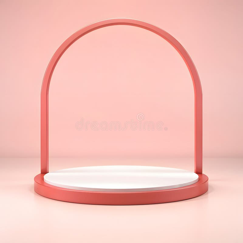 Frame Mockup Podium with Pastelbackground Stock Illustration ...