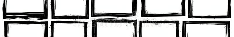 Simple Doodle Rectangle Pencil Frame Border Shape Ai Stock Photos ...