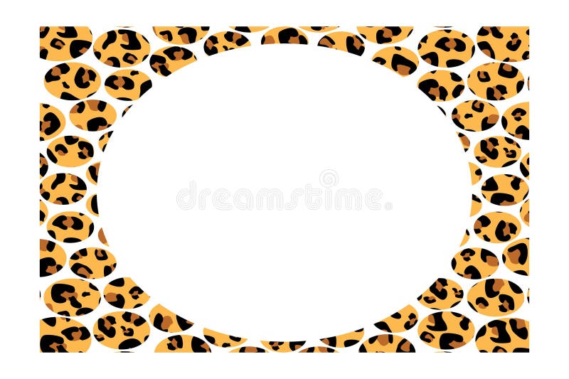 Frame with Modern Ornament of Stylized Leopard Skin Decorative Abstract ...