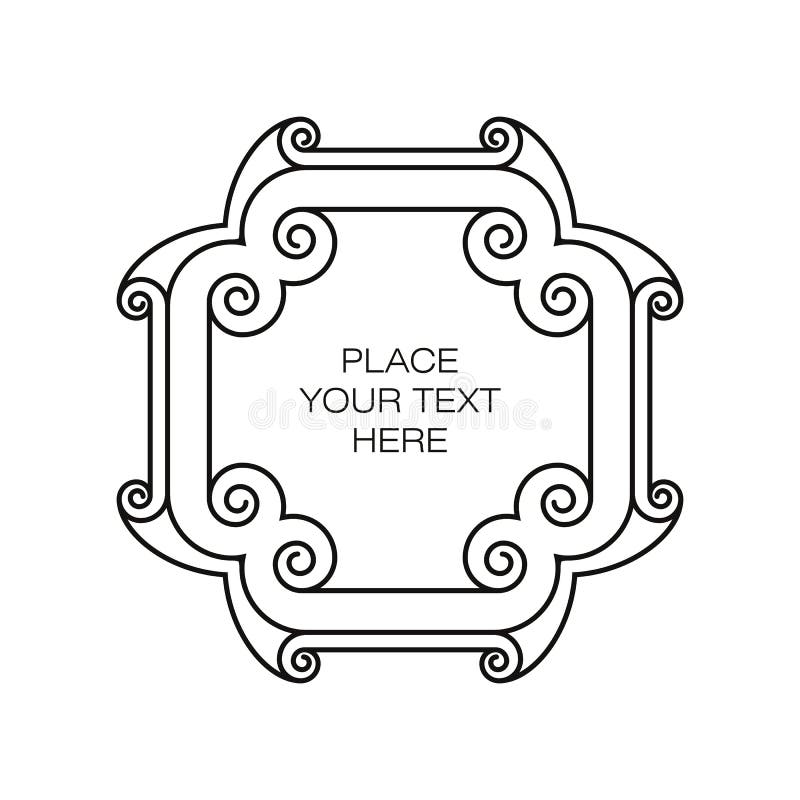 Frame in Modern Outline Style Stock Vector - Illustration of elegant ...