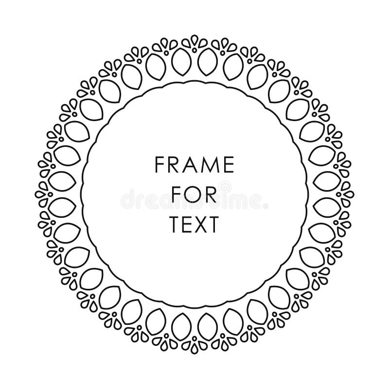 Frame in Modern Outline Style Stock Vector - Illustration of card ...