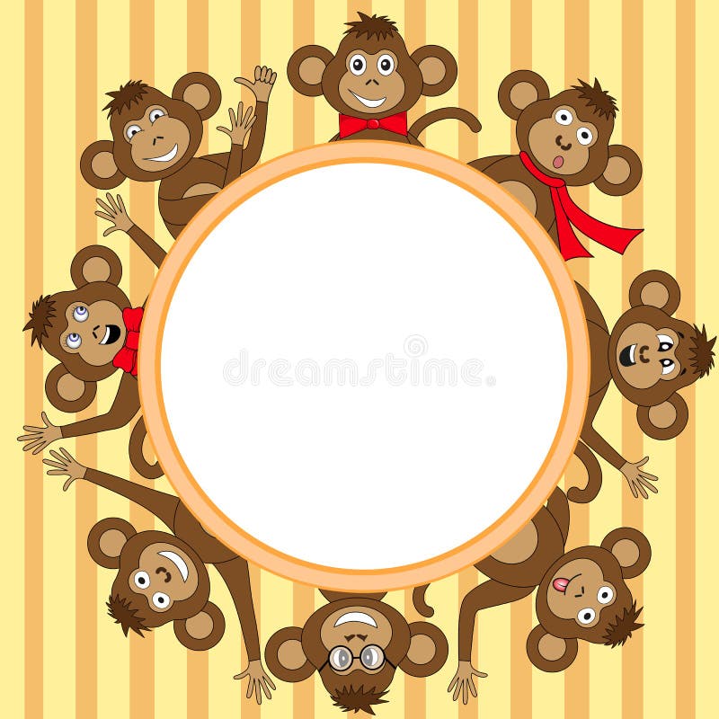 Frame with Monkey EPS 10 in Vector Stock Vector - Illustration of ...