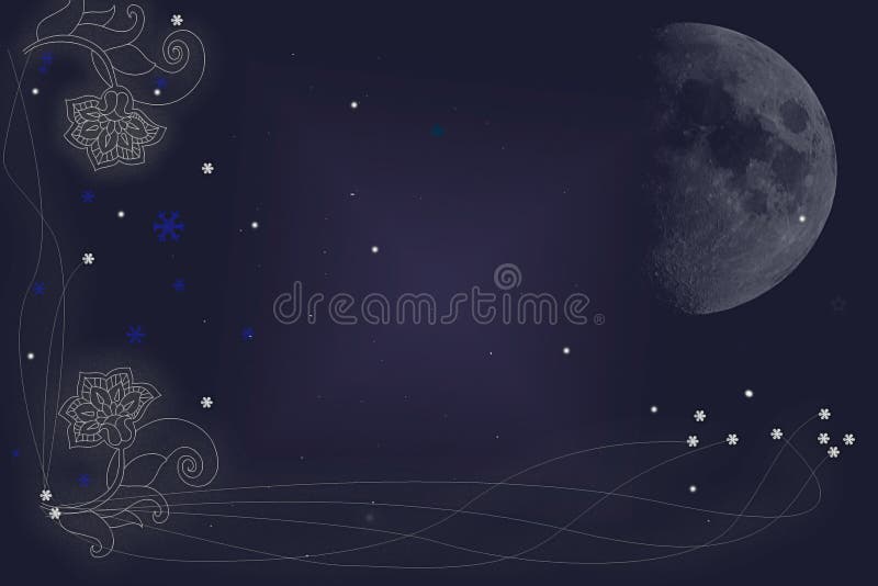 Frame with moon stock illustration. Illustration of moon - 12224742