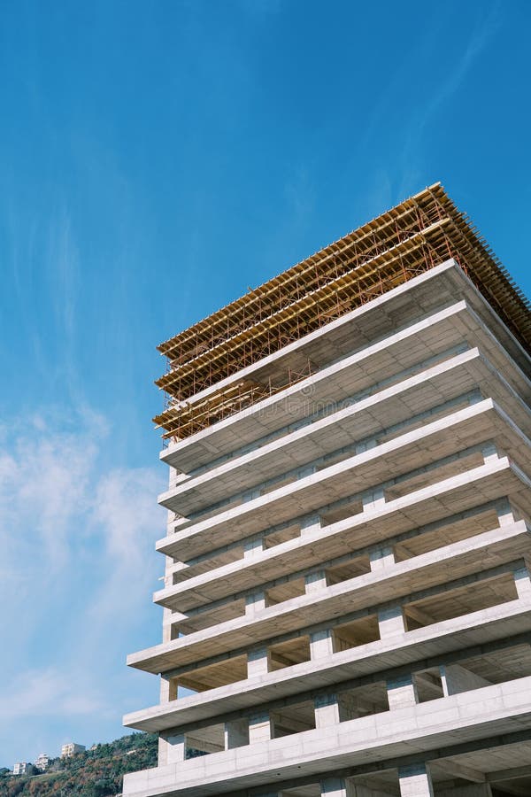 Frame of a Multi-storey Building Under Construction in a Wooden Crate ...