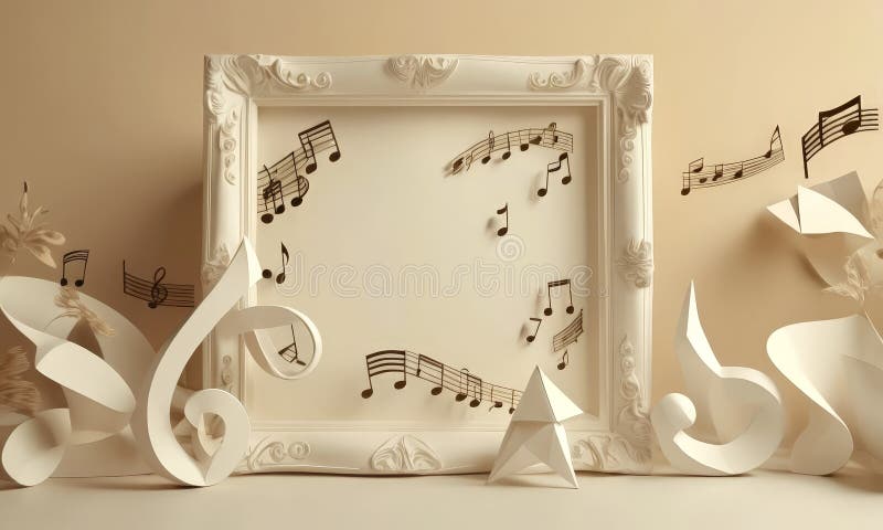 Frame with Music Notes and Sheet Stock Illustration - Illustration of ...