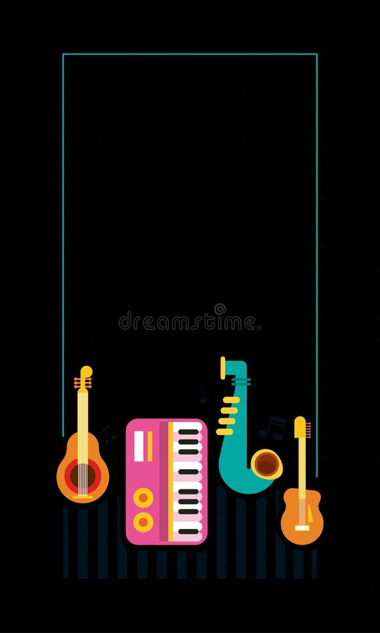 Frame with Musical Instruments Stock Vector - Illustration of play ...