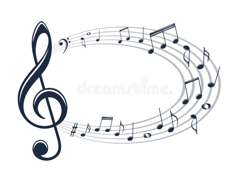Frame with musical notes. stock vector. Illustration of frame - 300528702